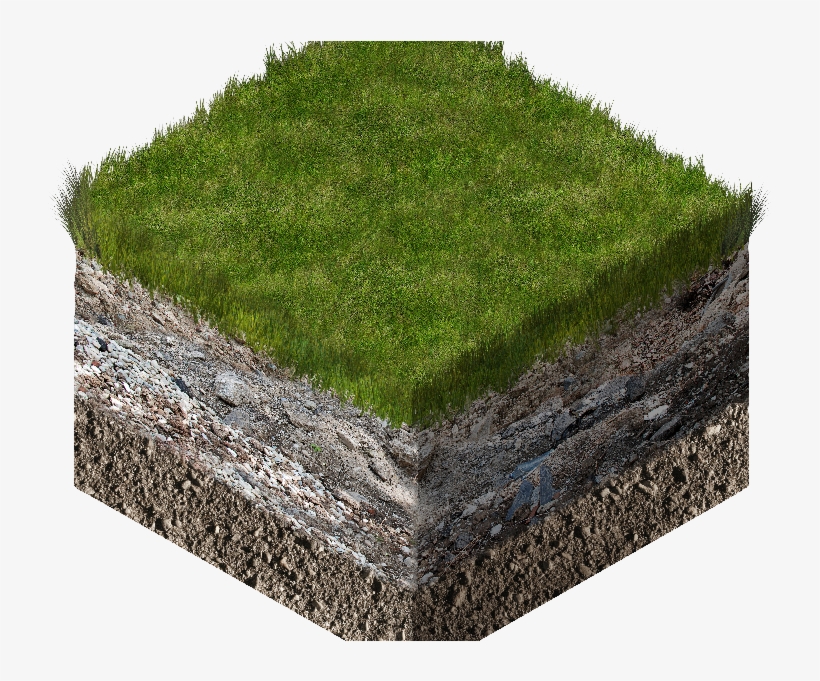 Download 3d Isometric Soil And Grass Cube Cross Section Stock - Soil 3d ...