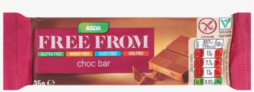 Asda Red Chocolate Bar On White Background - Asda Dairy Free Chocolate ...