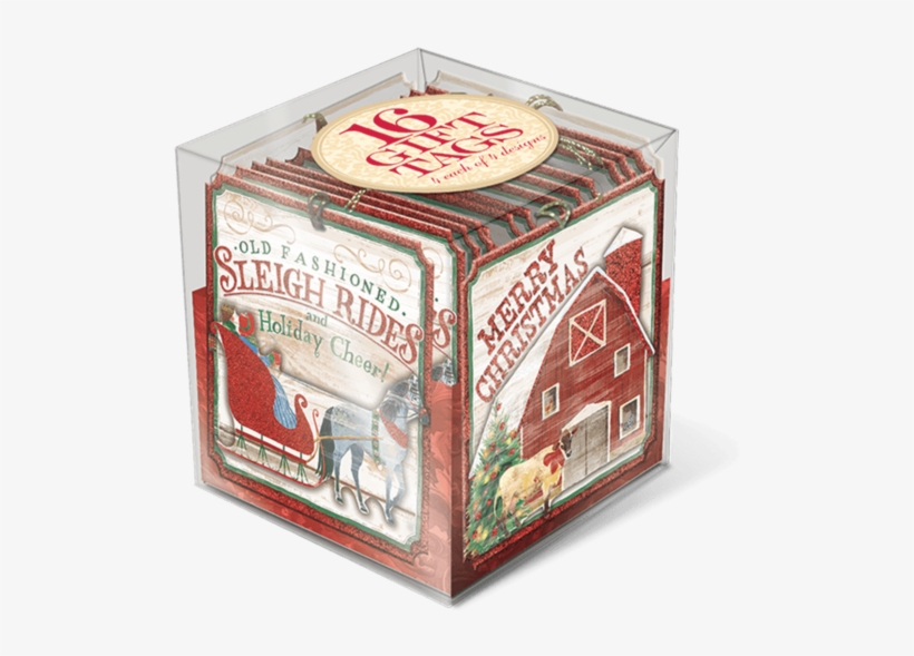 Oh What Fun Gift Tag Cube - Holiday Dogs Gift Tag Cube PNG Image ...