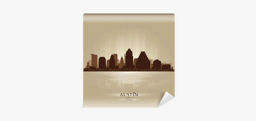 Austin Texas City Skyline Silhouette Wall Mural • Pixers® - Texas PNG ...