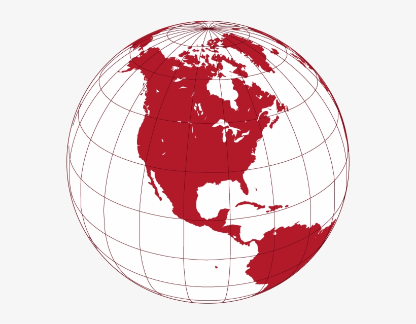 Download Globe Red - North America Map Watercolor | Transparent PNG ...