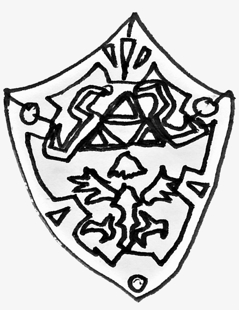 Drawing Link Shield Banner - Hylian PNG Image | Transparent PNG Free ...