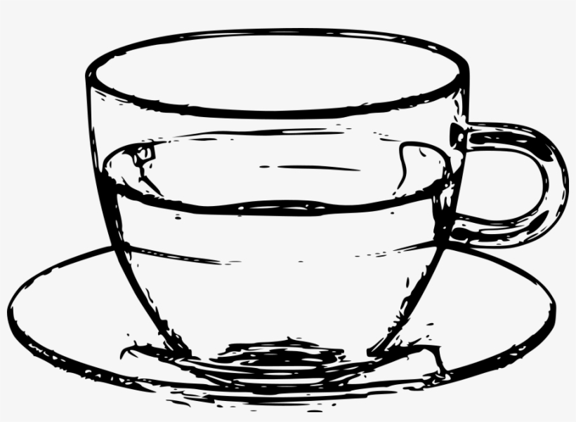 Glass Cup With Saucer Line Art Clipart Png PNG Image | Transparent PNG ...