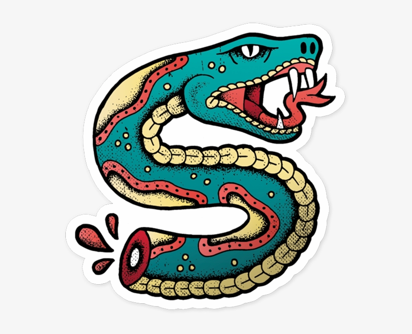 Snake Bite Sticker Traditional Transparent Background - Traditional ...