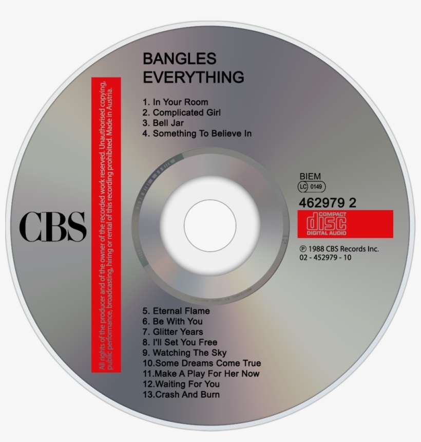 The Bangles Everything Cd Disc Image - Alice In Chains Facelift Cd PNG ...