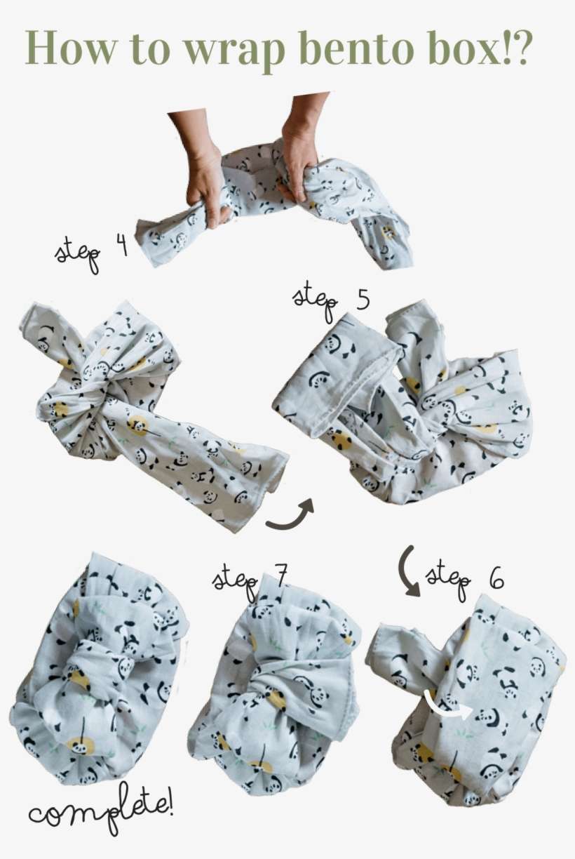 Second Half Steps Of How To Wrap Bento Box Photo Instrutions - Wrap A ...