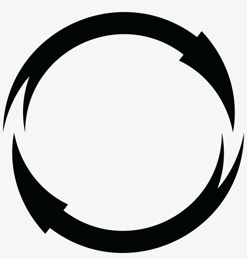 Free Clipart Of A Black And White Round Frame Of Arrows - Infinite ...