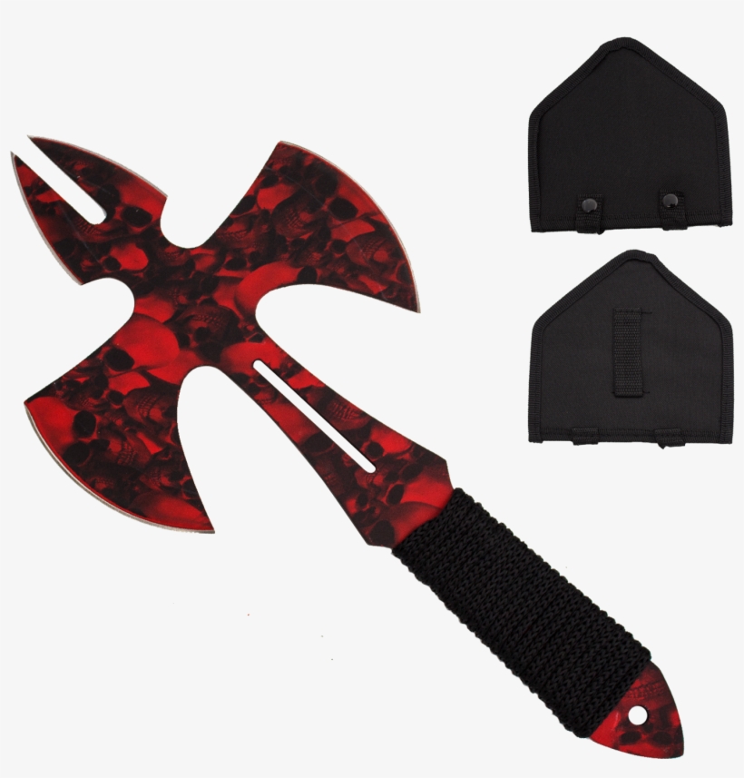 Red Skull Medieval Style Throwing Axe - Throwing Axe PNG Image ...