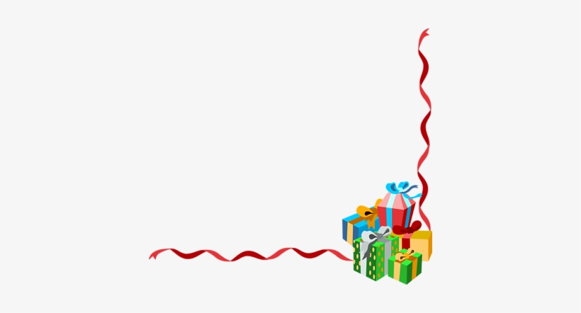 Christmas Vintage Border - Christmas Presents Border Clip Art PNG Image ...