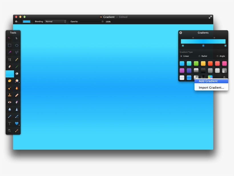 To Do That, Click The Action Menu In The Gradients - Gradient Menu Bar ...