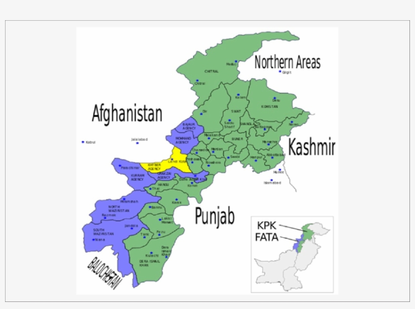 Map Of Kpk Province And Fata, Pakistan - Waziristan In Pakistan Map PNG ...