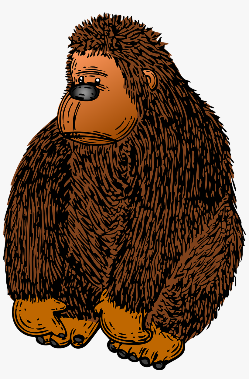 Free Vector Gorilla With Colour Clip Art - Gorilla Clipart Brown PNG ...