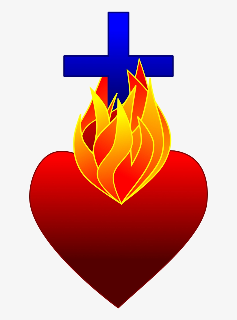 Download Sacred Heart Png Photo - Catholic Heart On Fire | Transparent ...