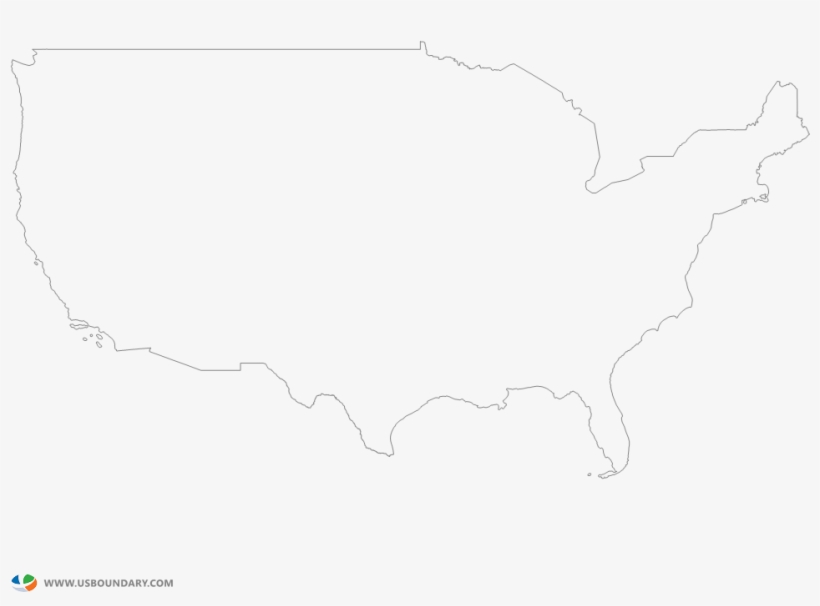 United States Mainland Outline Map Without 15 Usa - United States ...