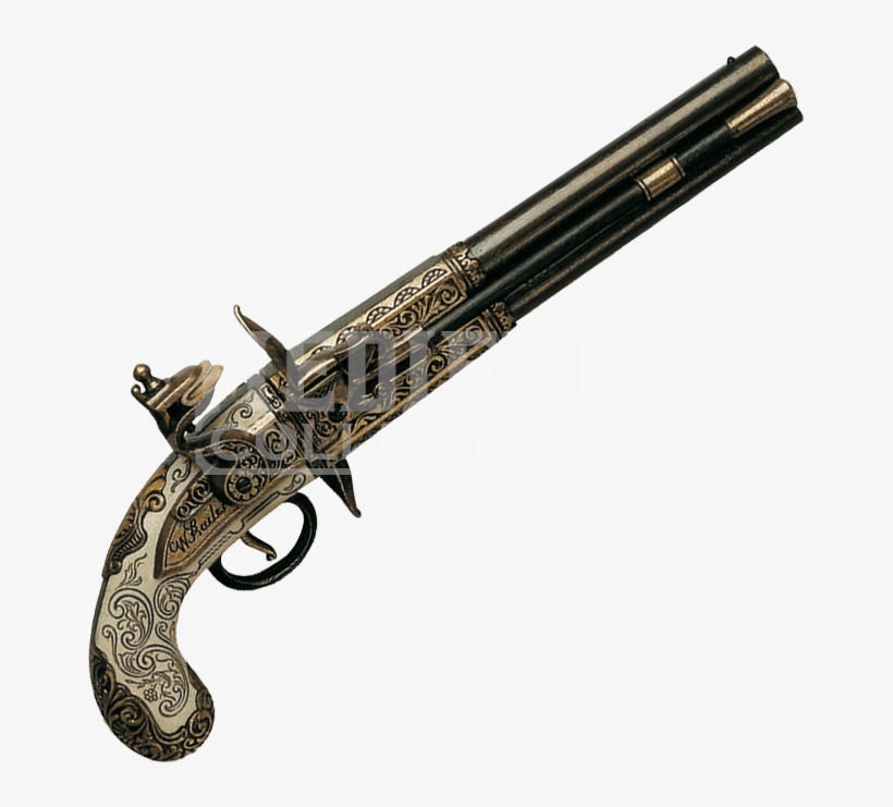 Black Brass 1750 Double Barrel Flintlock - W Bailes Double Barrel PNG ...