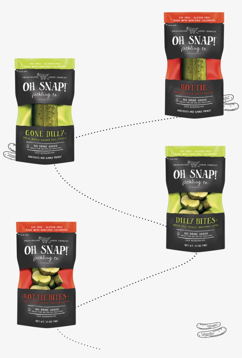 Individually Wrapped Pickles - Oh Snap Pickle, Gone Dilly PNG Image ...