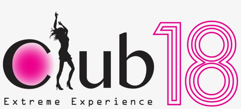 Club 18 Logo Signage With Girl - Dancing Silhouette PNG Image ...