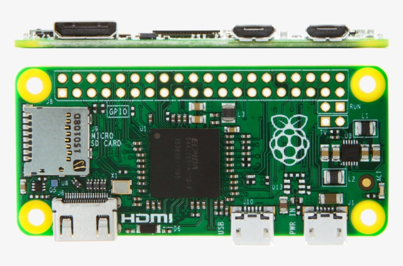 Pizero Frontandside-small - Raspberry Pi Zero W Ports PNG Image ...