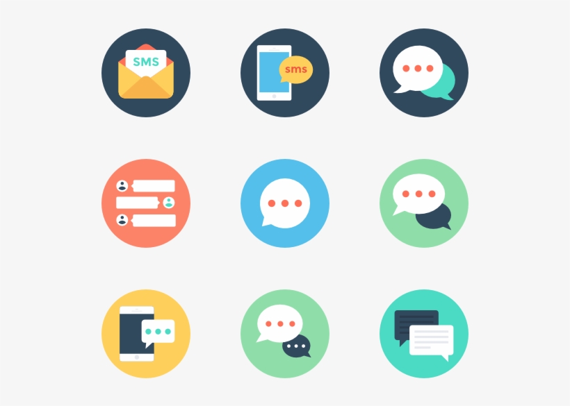 Text Messaging 50 Icons - Messaging Icons PNG Image | Transparent PNG ...