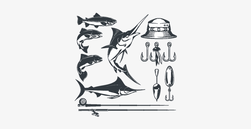 Set Vector Icons On The Theme Of Fishing, Fishing, - Fishing PNG Image ...