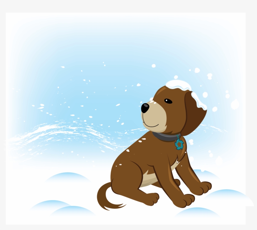 Dog Playing In Snow Clipart Pics