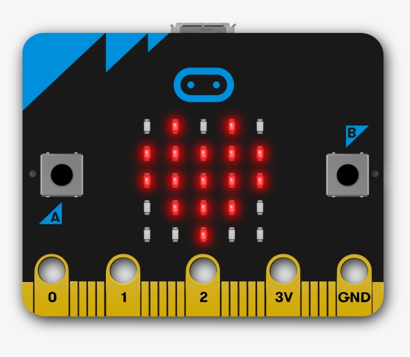 Bit With All 25 Leds Lit - Micro Bit Step Counter PNG Image ...
