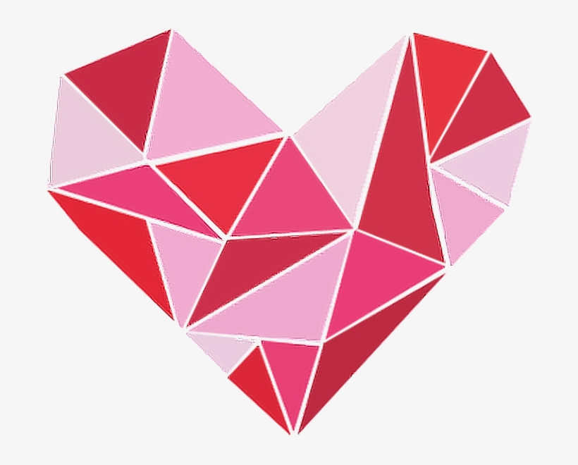 Heart Geometry Geometric Pink Freetoedit - Heart Png Geometry PNG Image ...