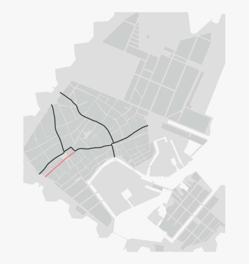 The Black Lines Represent The Streets Mentioned By - Illustration PNG ...