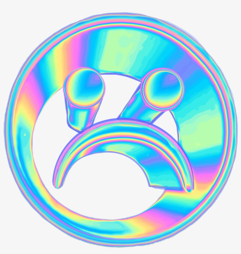 Holo Frown Emoji Face Smileyface Holographic 3d Vaporwa - Picsart Photo ...