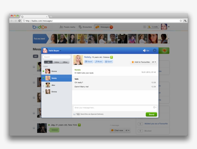 Badoo Chat Box - Badoo Chat Web Interface PNG Image | Transparent PNG ...
