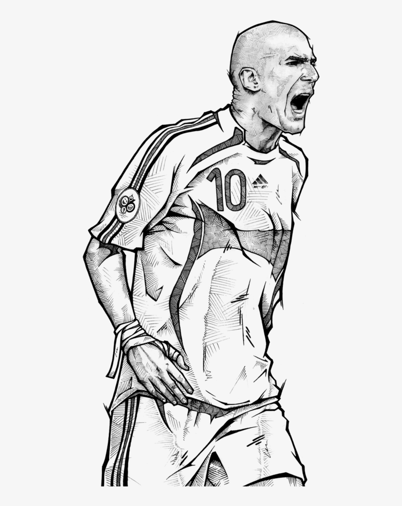 Download Zinédine Zidane - Drawing Zidane | Transparent PNG Download ...