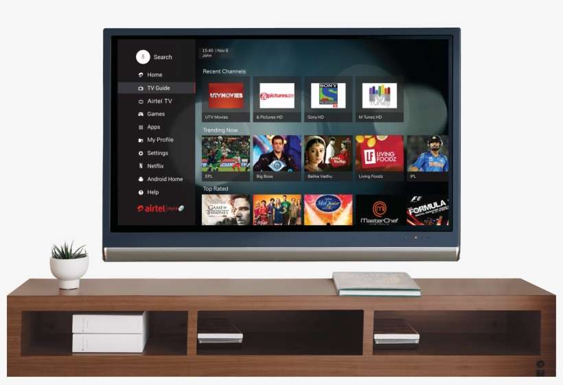 Experience Your Tv Like Never Before - Airtel Internet Tv Interface PNG ...