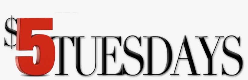 $5 Tuesdays - Black-and-white PNG Image | Transparent PNG Free Download ...