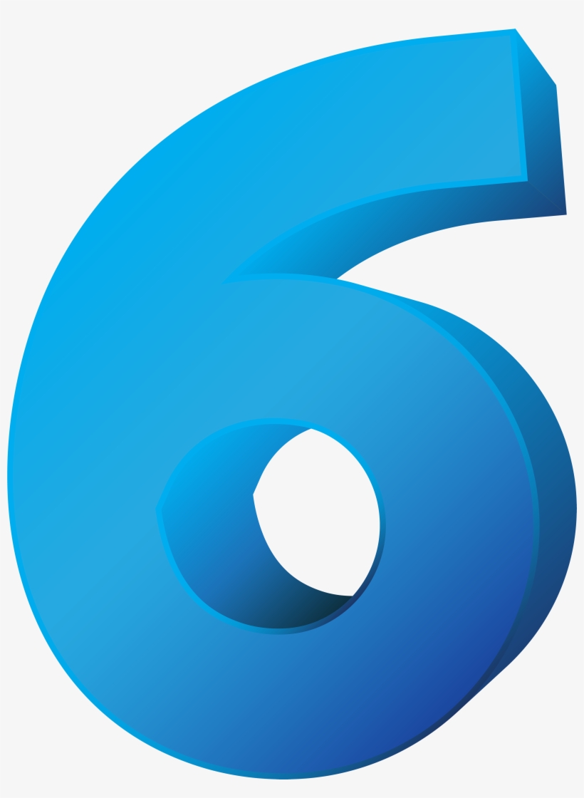Blue Number Six Transparent Png Clip Art Imageu200b - Transparent 6 ...