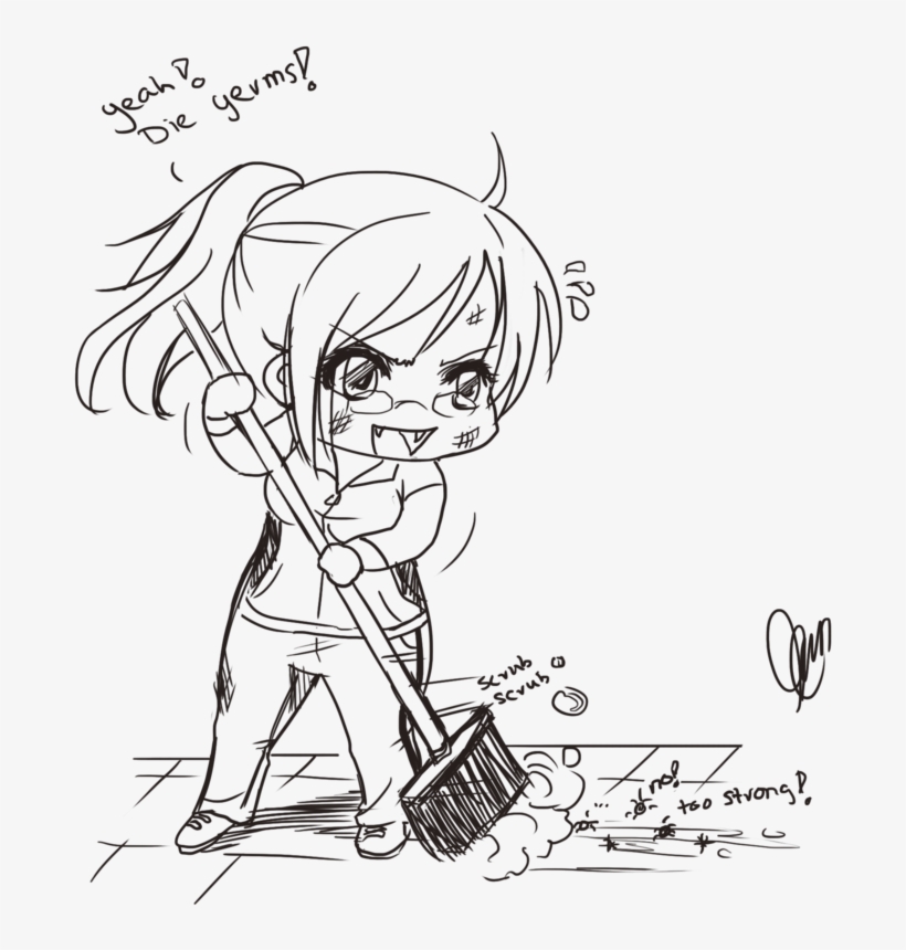 Cleaning Drawing Banner Black And White Stock - Drawing PNG Image ...