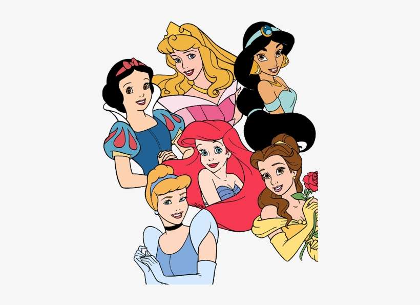 Snow White Cinderella Aurora Ariel Belle And Jasmine PNG Image ...