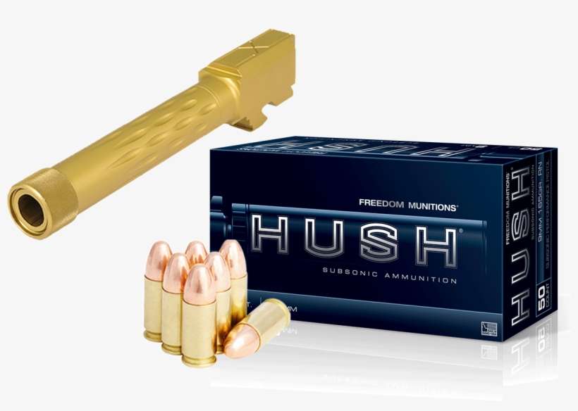 Shhh Bundle- Faxon Glock Barrel And 100rds Hush 9mm - Ammunition PNG ...