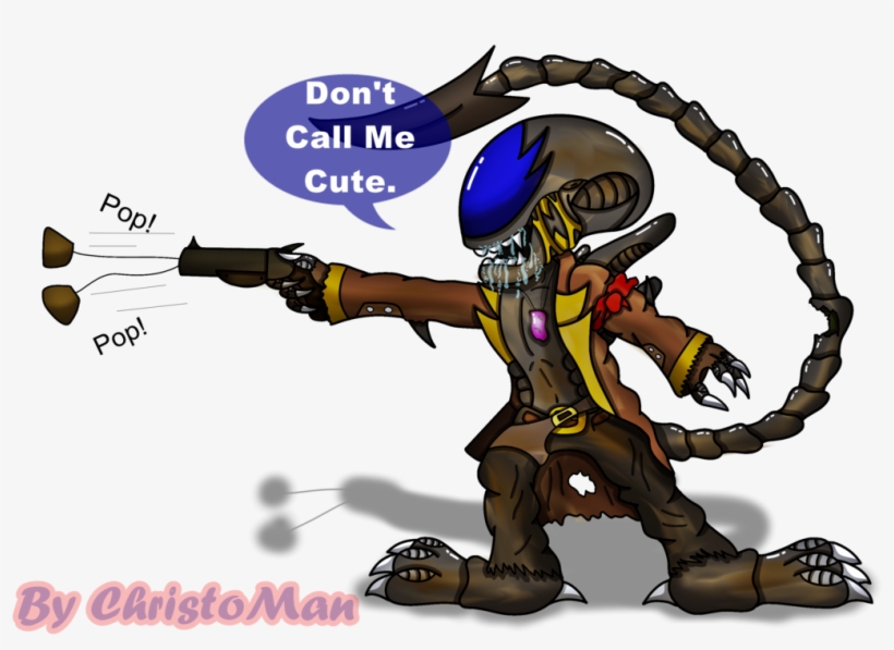 Download Xenomorph Clipart Chibi - Xenomorph With A Gun | Transparent ...