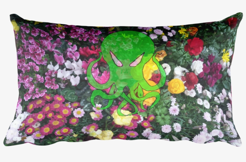 Image Of Cthulhu Flowers Pillow - Cushion PNG Image | Transparent PNG ...