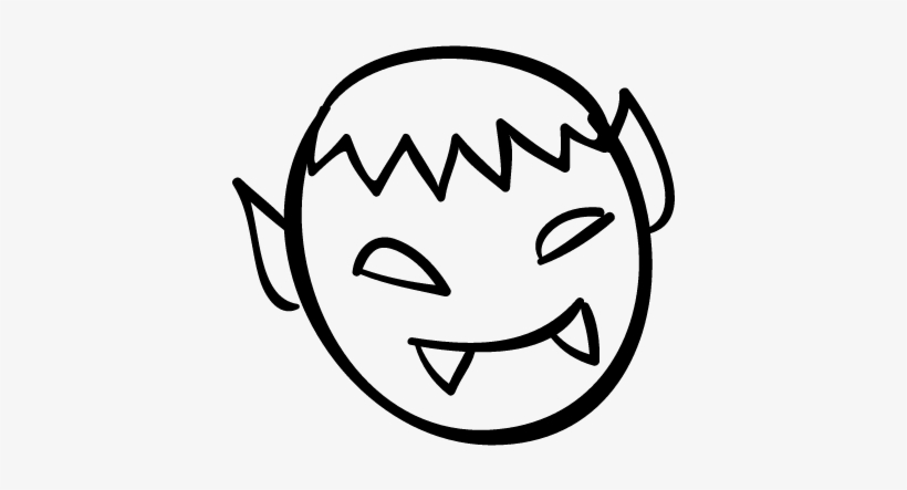 Halloween Monster Face With Fangs Vector - Monster Face PNG Image ...