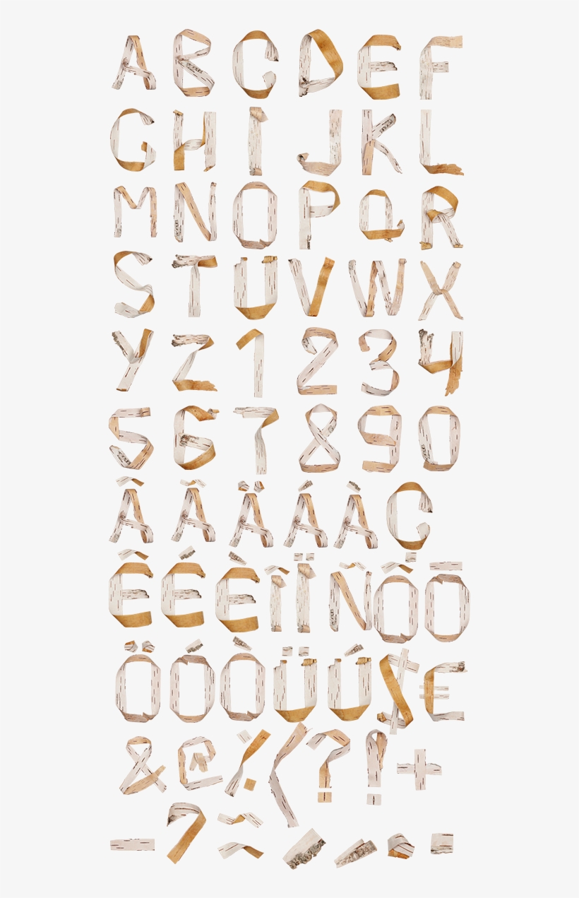 Download Birch Bark Font Alphabet - Font | Transparent PNG Download ...