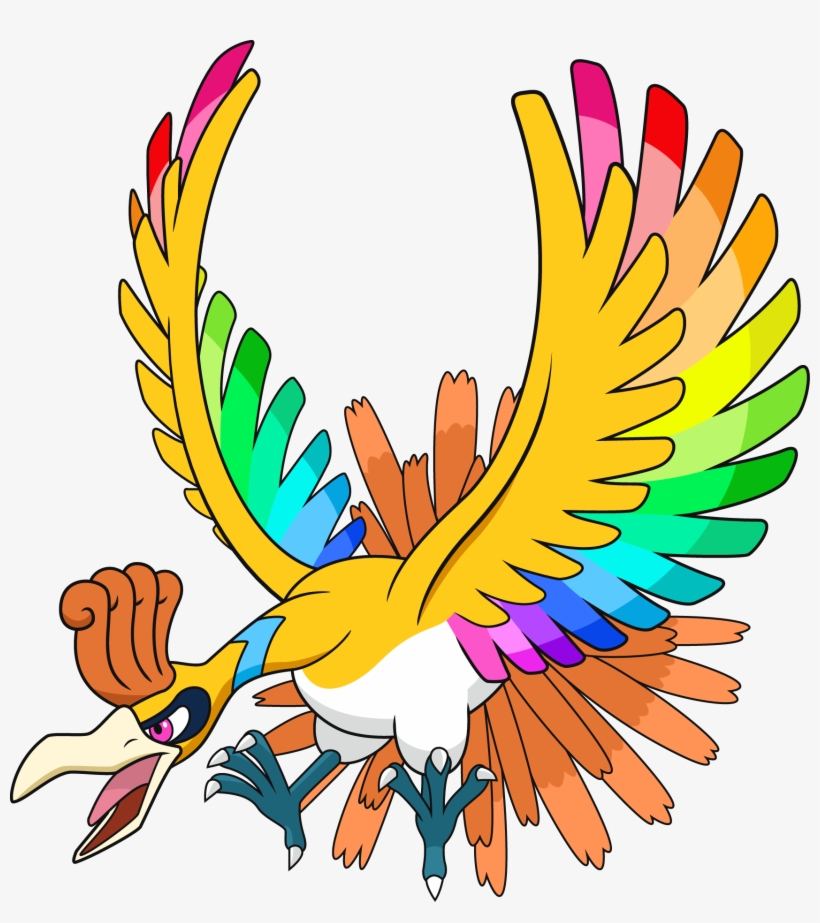 Ho-oh , - Pokemon Rainbow Ho Oh PNG Image | Transparent PNG Free ...