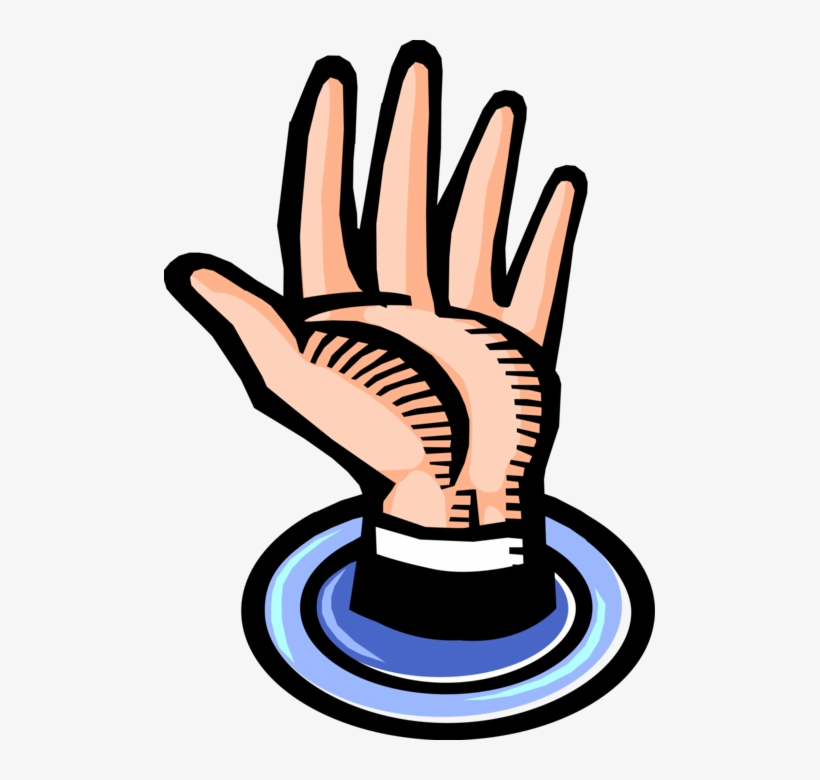Vector Illustration Of Drowning Hand Reaches Above PNG Image ...