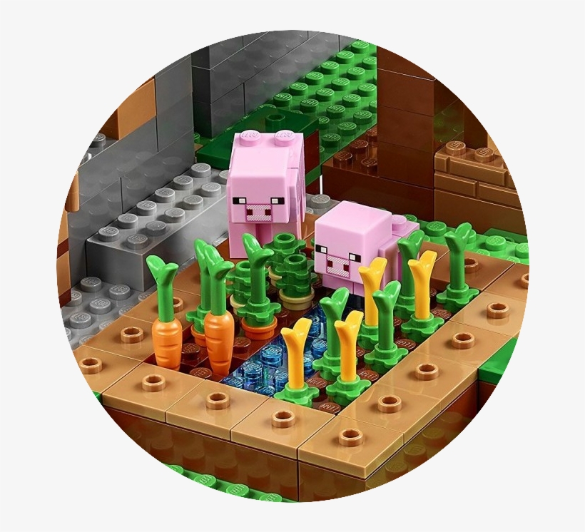Minecraft Pigs Eating The Crops - Block Village Minecraft PNG Image ...