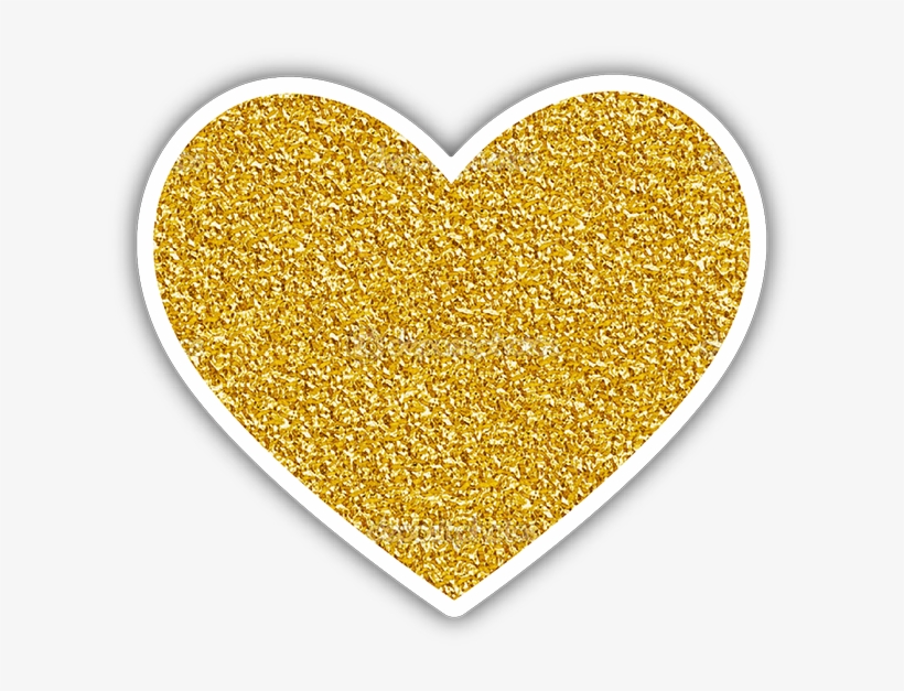 Gold Heart Sticker - Gold Heart Stickers Transparent PNG Image ...