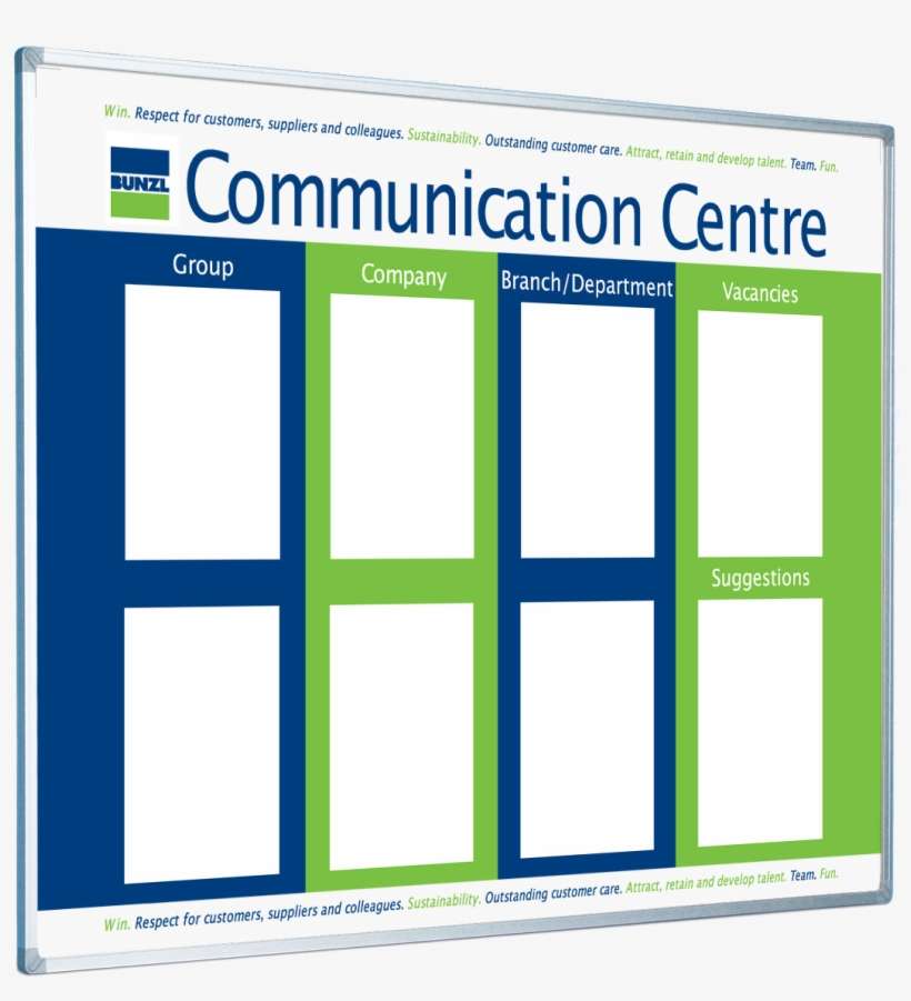 Bunzl Communication Centre Custom Printed Whiteboard - Whiteboard PNG ...