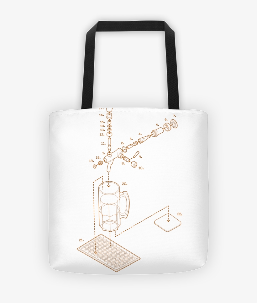 Exploded Beer Tap And Mug Tote Bag PNG Image | Transparent PNG Free ...