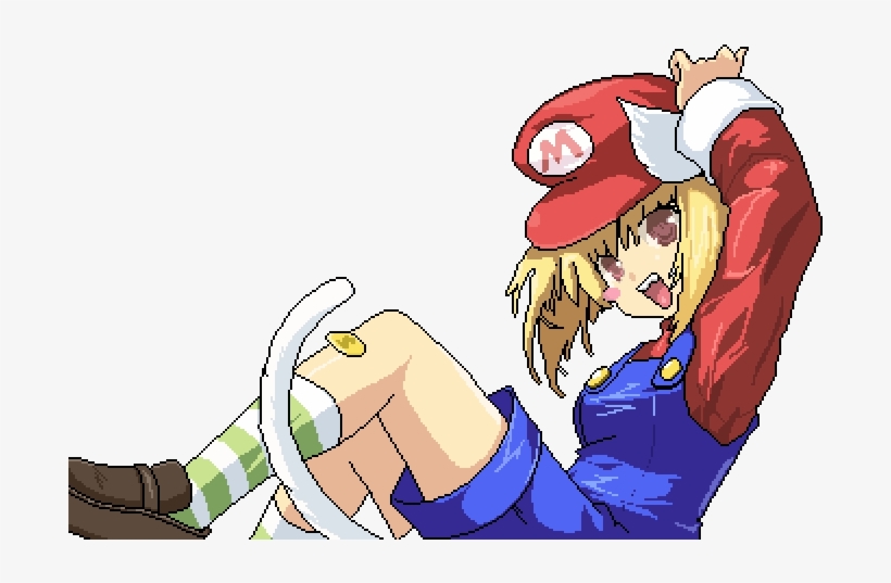 Download My Random Pixel Art - Super Mario Anime Girls | Transparent ...