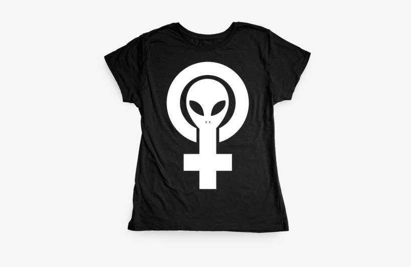 Alien Feminist Symbol Womens T-shirt - T-shirt PNG Image | Transparent ...