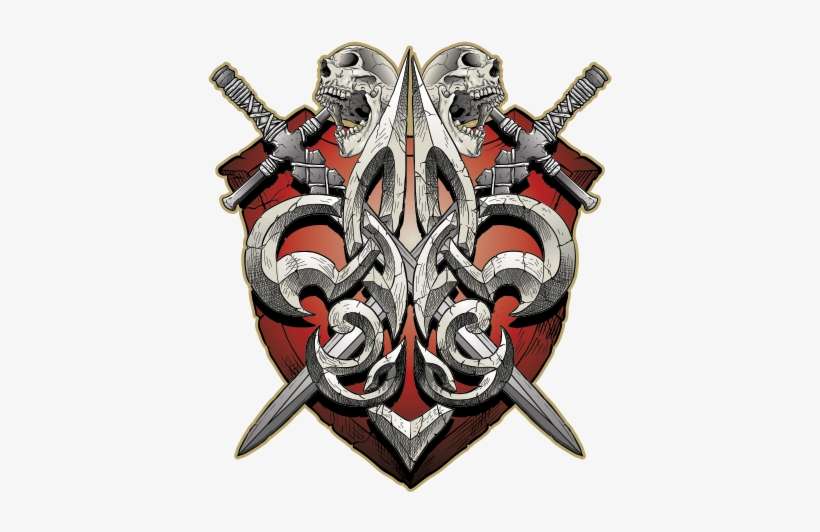 Printed Vinyl Gothic Shield With Crossed Swords - Shield Gothic ...